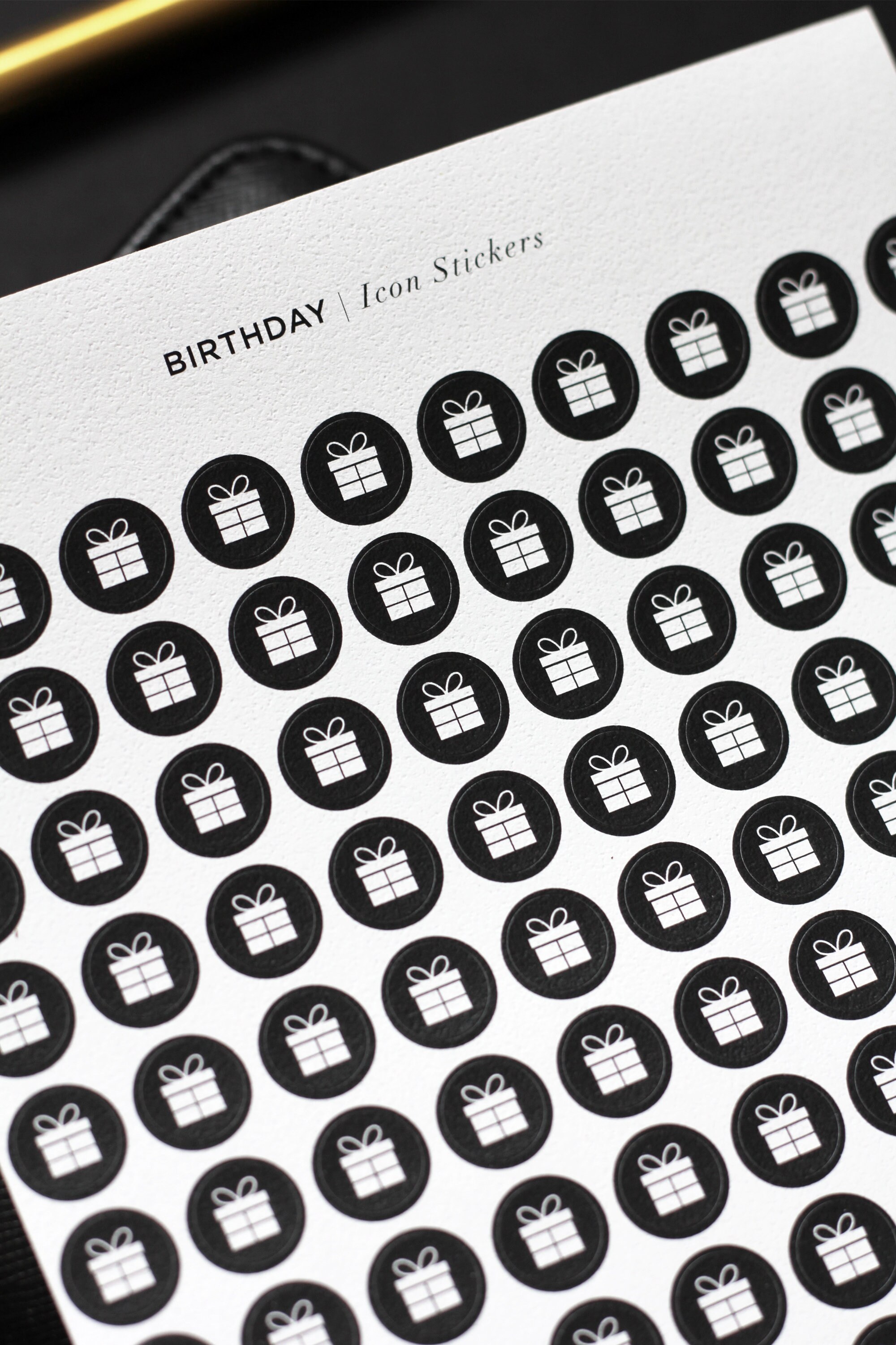 Birthday Planner Stickers Birthday Icon Stickers Black and - Etsy UK