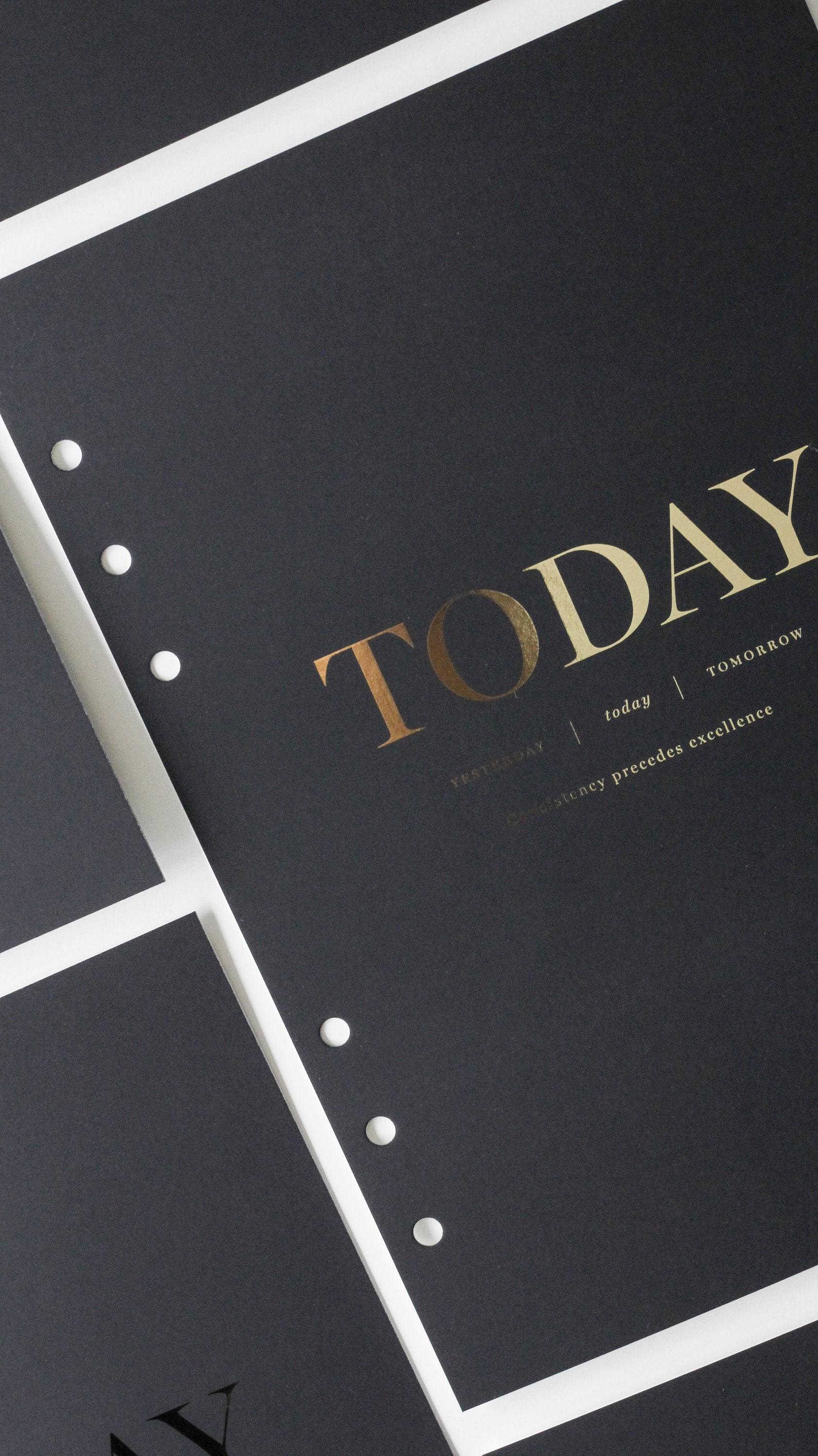 Today Gold Foil Planner Dashboard | A5, Personal or Pocket Size Today ...