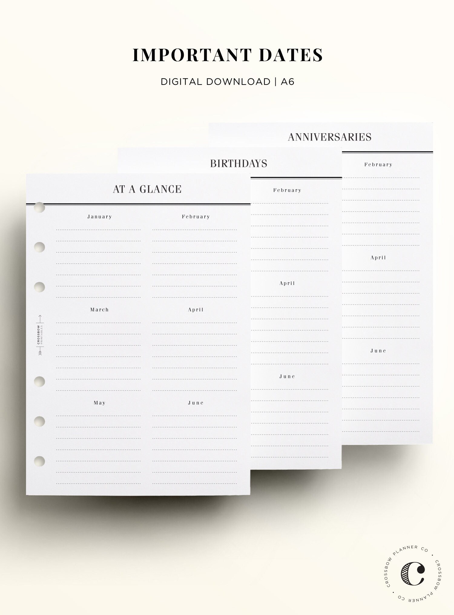 Calendars & Planners Yearly Birthday At a Glance Page Yearly ...
