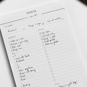 Daily Desk Pad, Minimal to Do Notepad, Daily Planner Notepad, A5 Desk ...