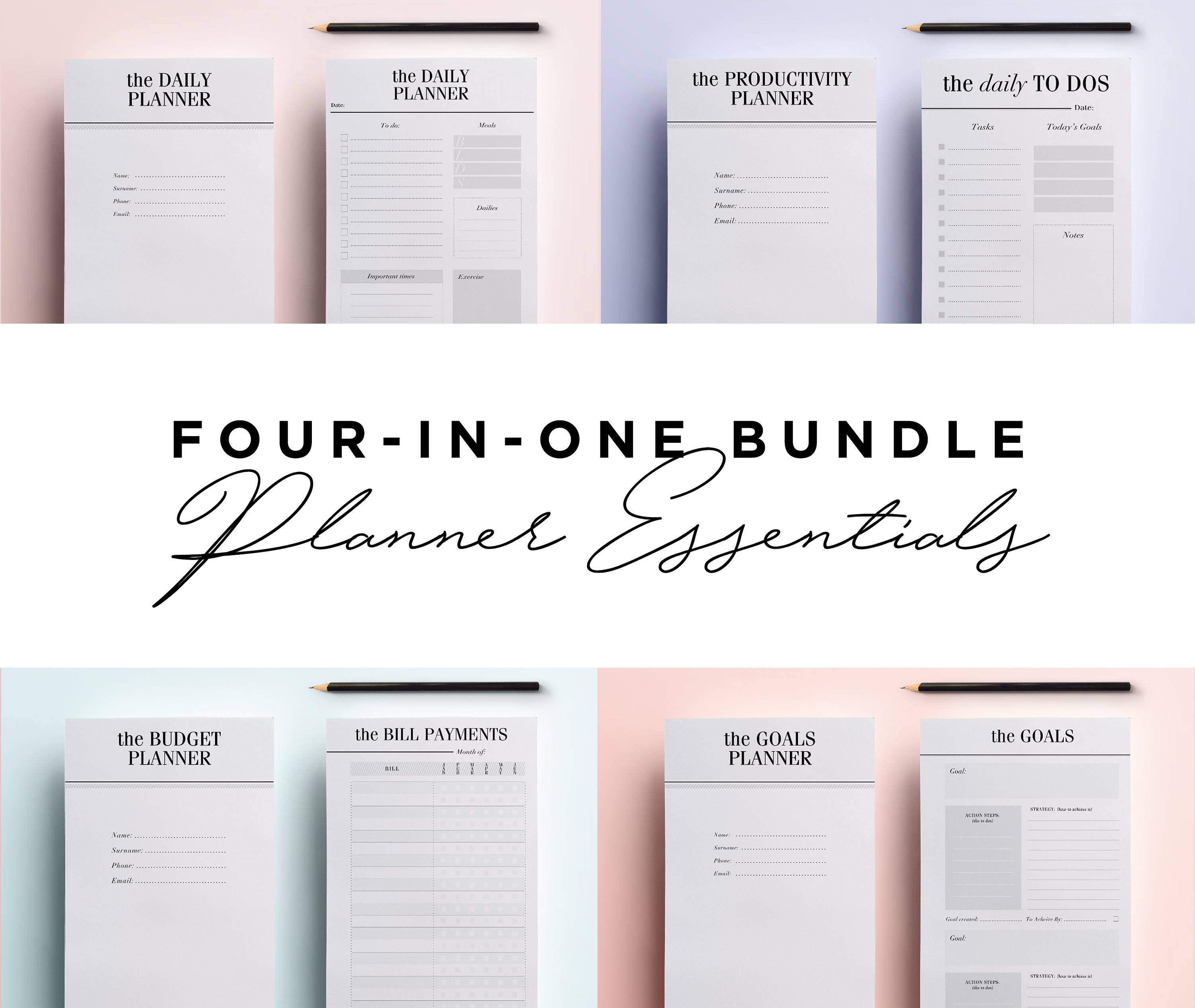 ULTIMATE Personal Planner Inserts Bundle: Planner Starter Kit | Etsy