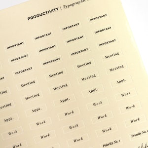 Clear Typographic Sticker Set | Transparent Planner Stickers | Minimal ...