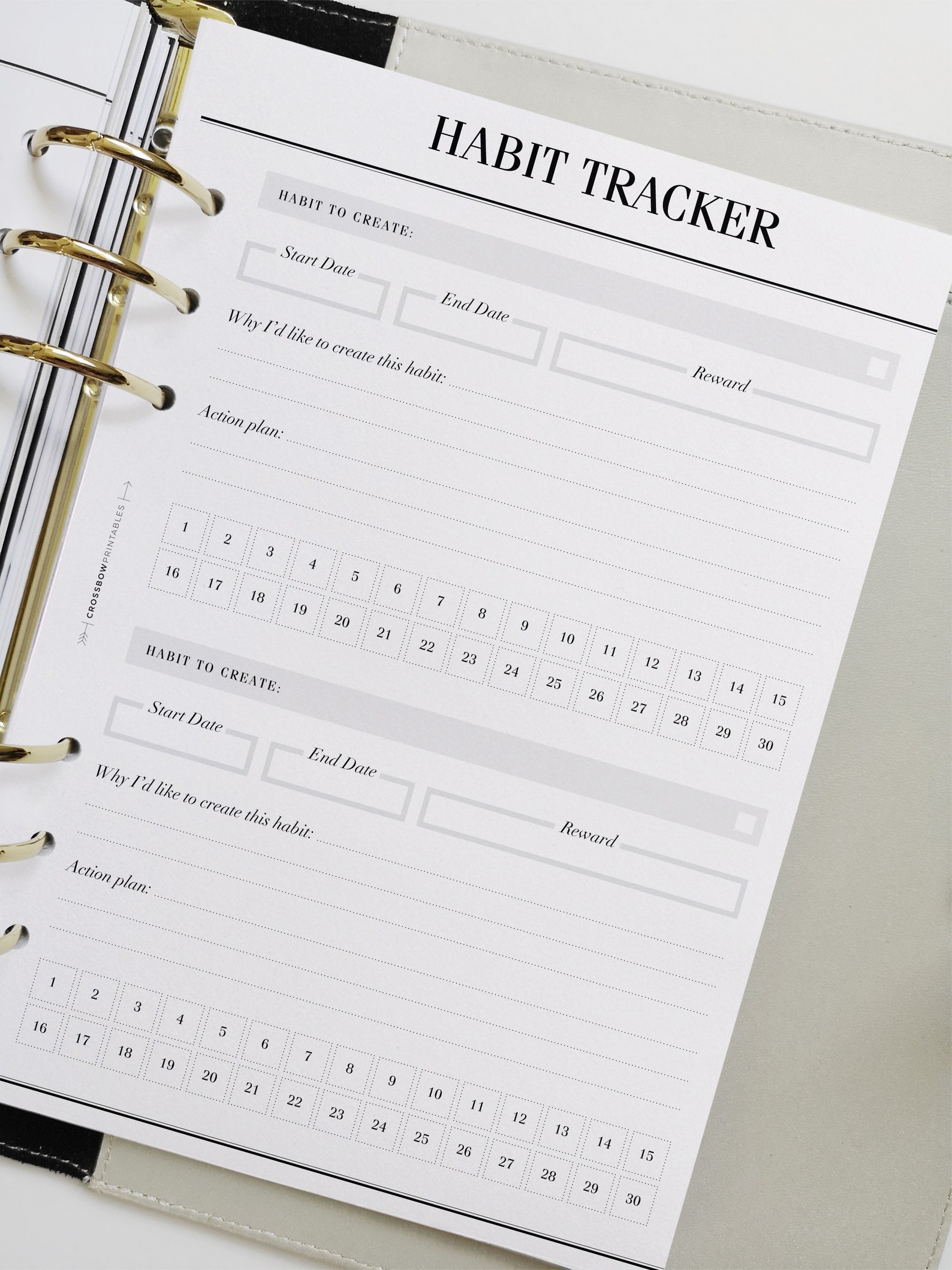 PRINTABLE Personal Wide Habit Tracker Printable Personal Wide | Etsy