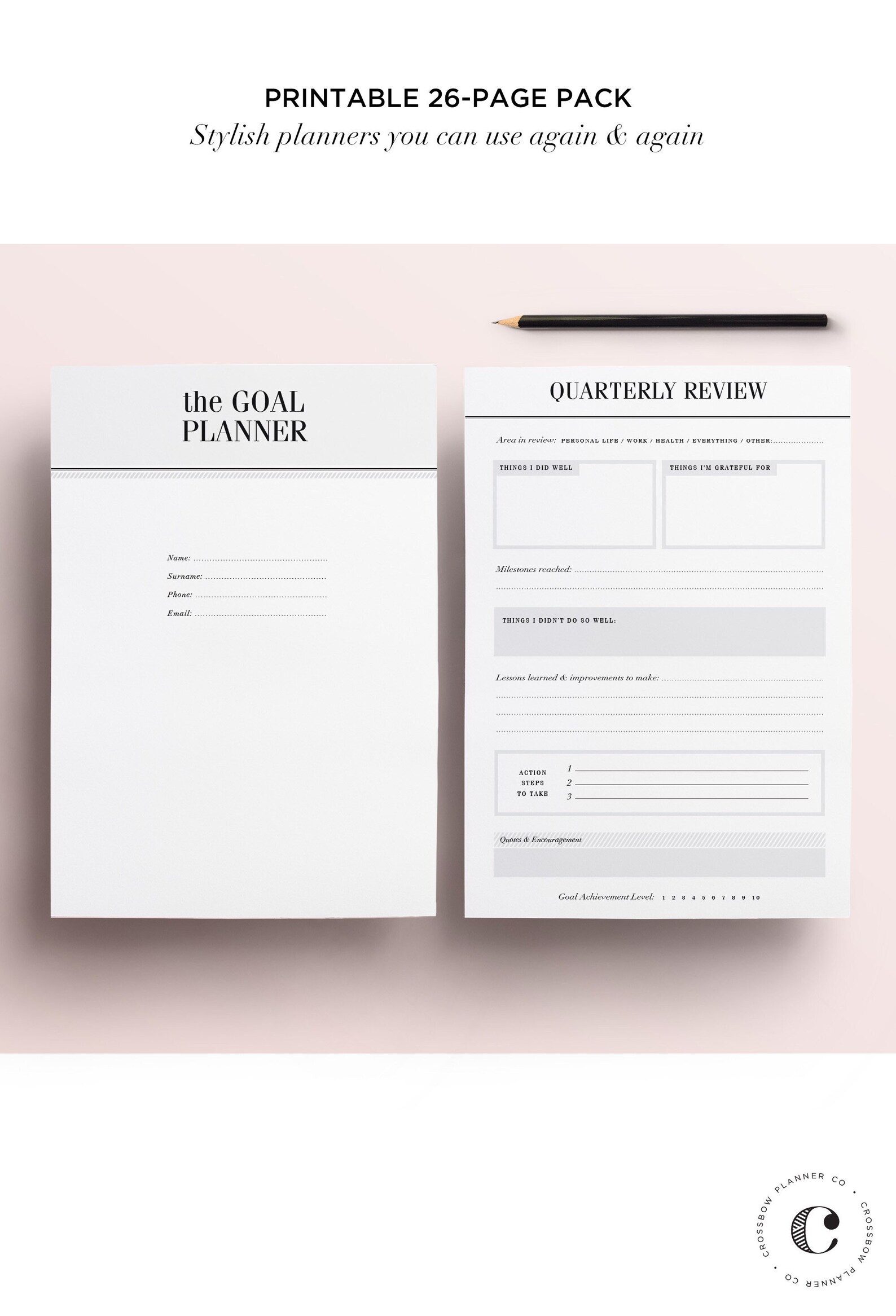 Goal Planner Printable Pages 20-page Printable Goals Journal - Etsy