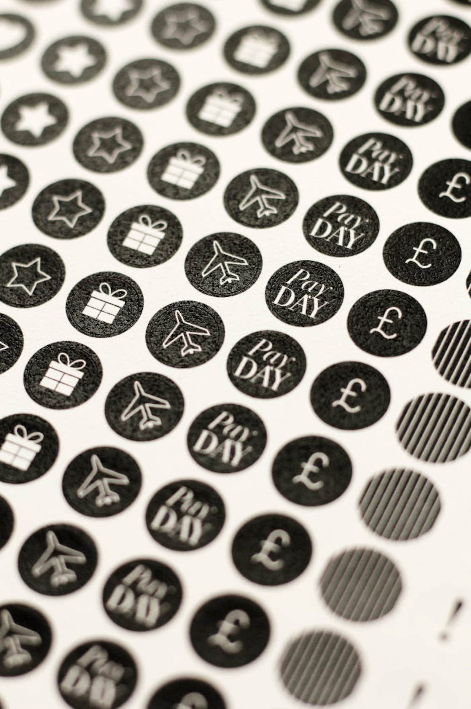 Planner Stickers Pack Black and White Task Stickers Mini | Etsy
