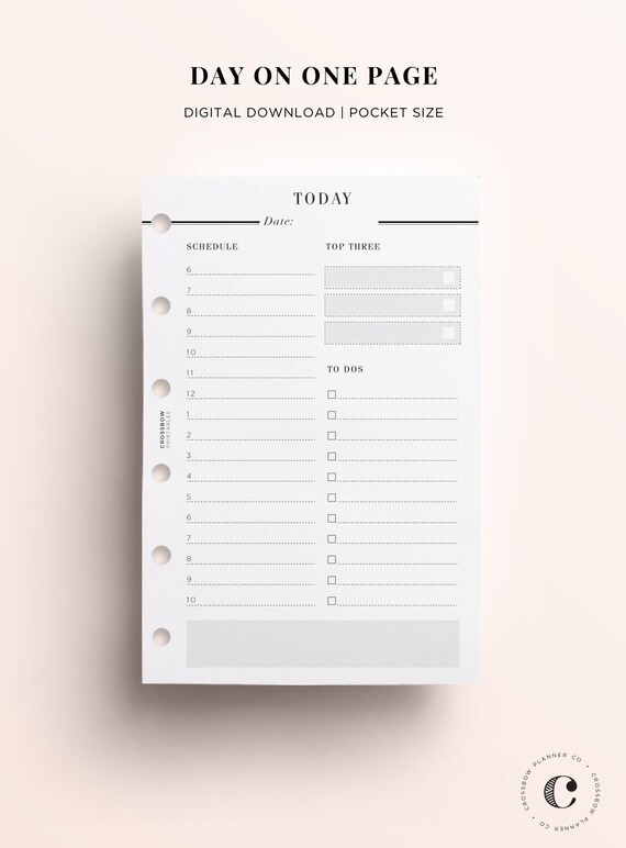 Calendars & Planners Paper & Party Supplies Pocket Day Per Page Hourly ...