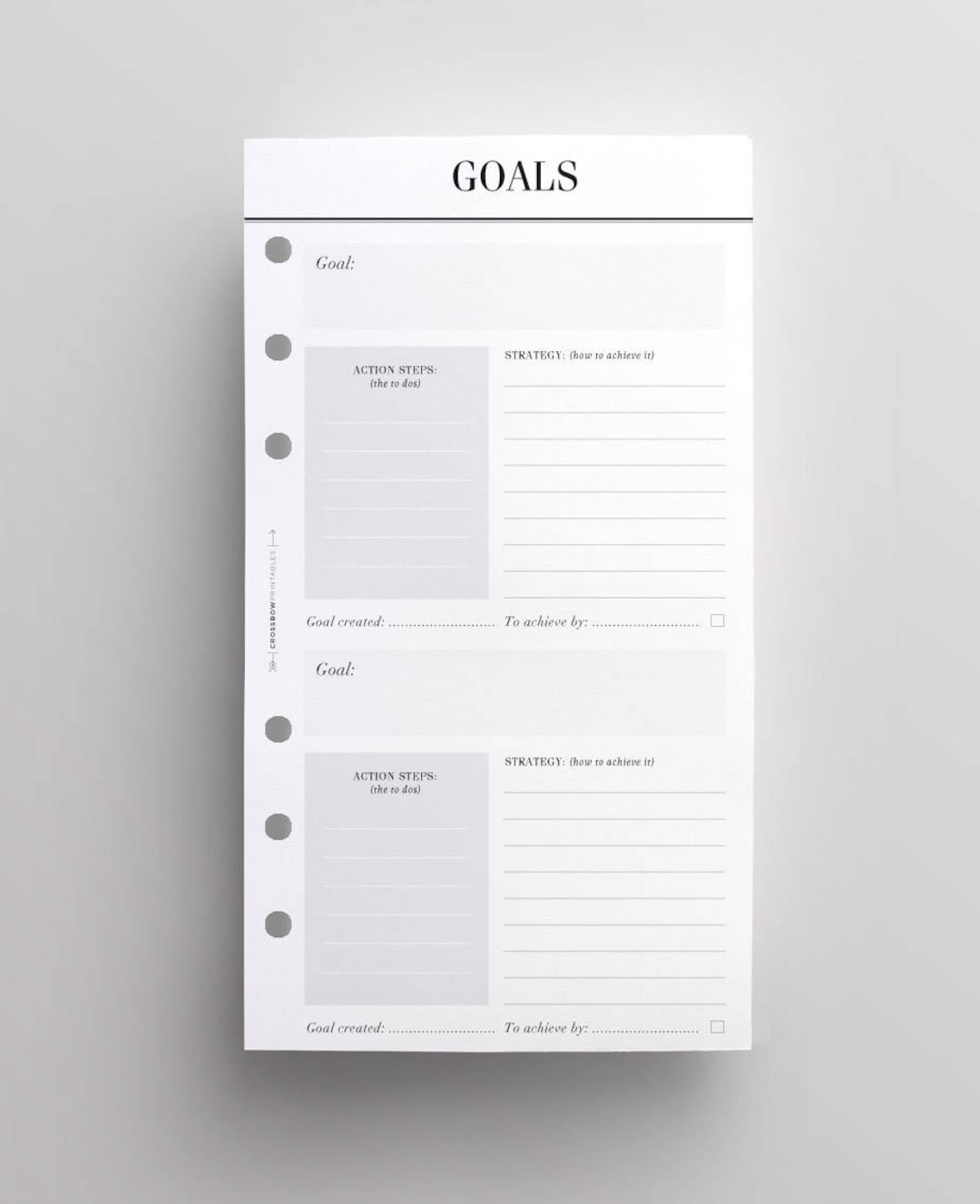 PRINTED Goal Planner Filofax Personal Planner Inserts | Printed Kate ...