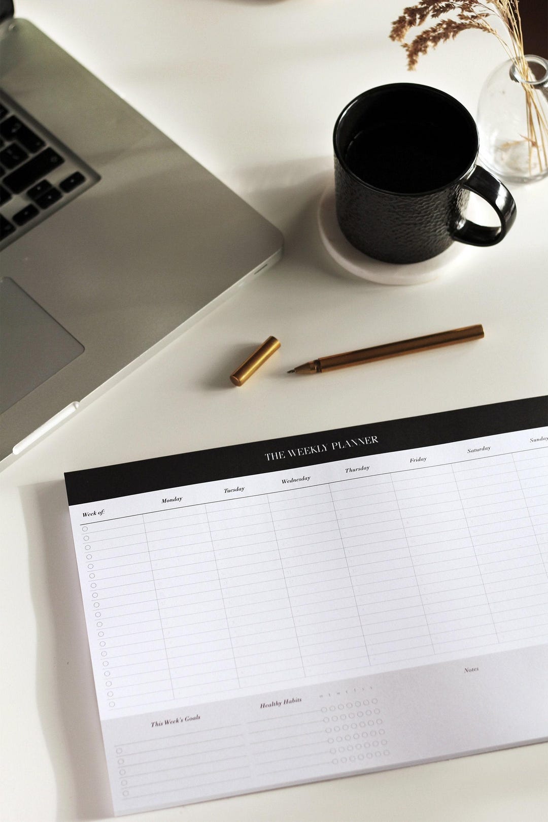 Executive Weekly Desk Pad, Minimal to Do Notepad, Weekly Calendar ...
