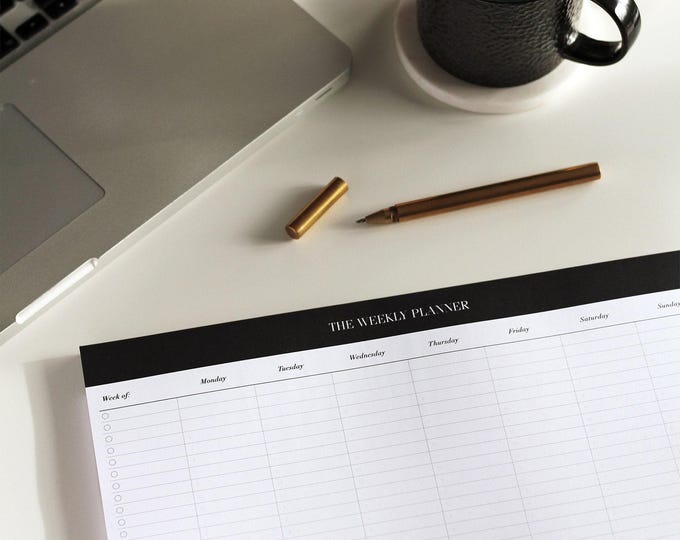 Executive Weekly Desk Pad, Minimal to Do Notepad, Weekly Calendar ...