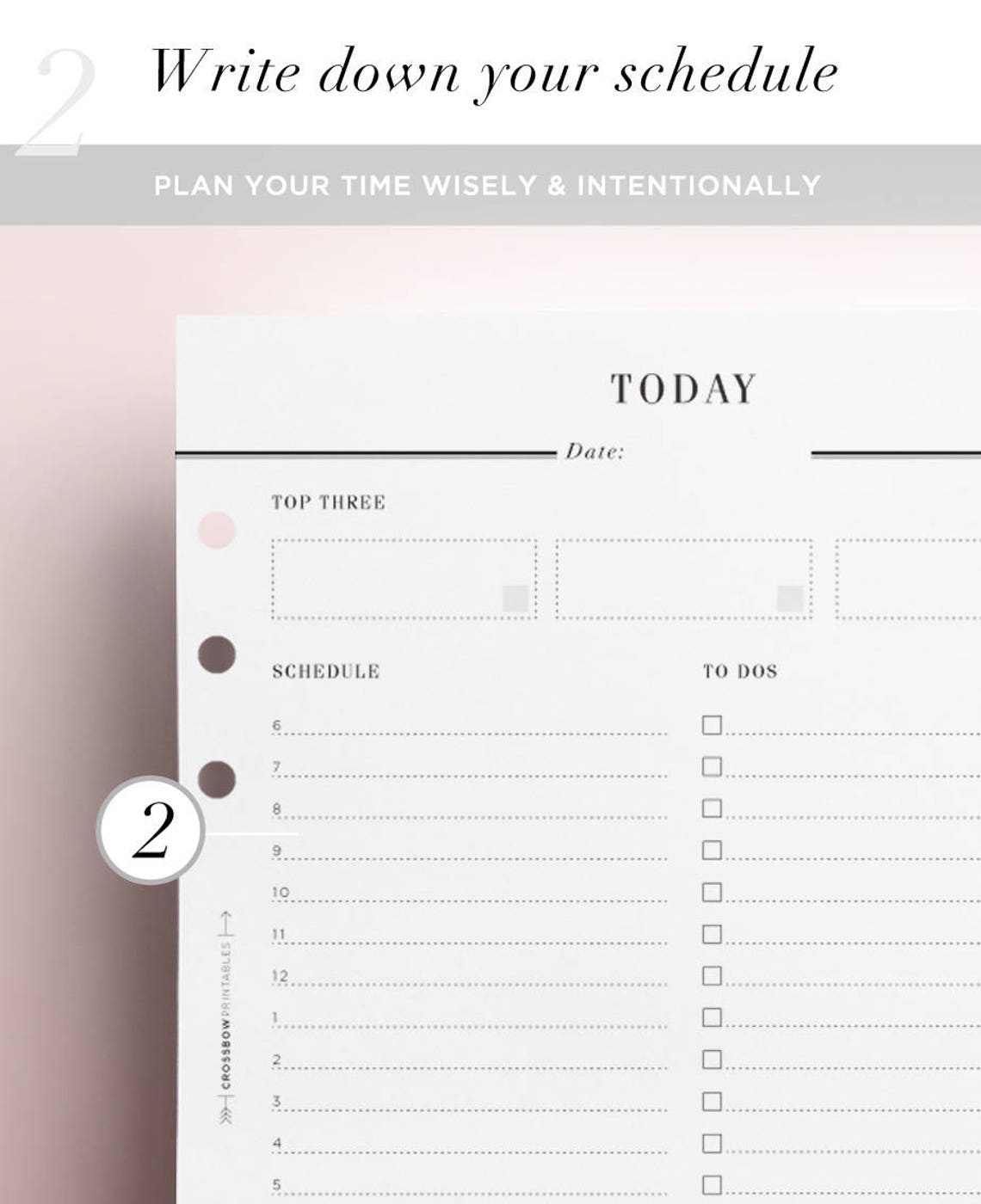 PRINTED Day on One Page Personal Planner DO1P Personal Daily | Etsy