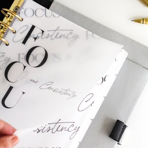 Layered Planner Dashboard Set 'focus & Consistency' | Minimal A5 or ...