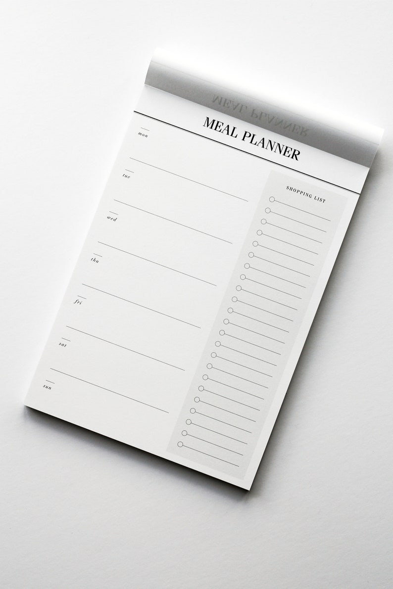 Meal Planner Notepad With Shopping List / Grocery List A5 - Etsy