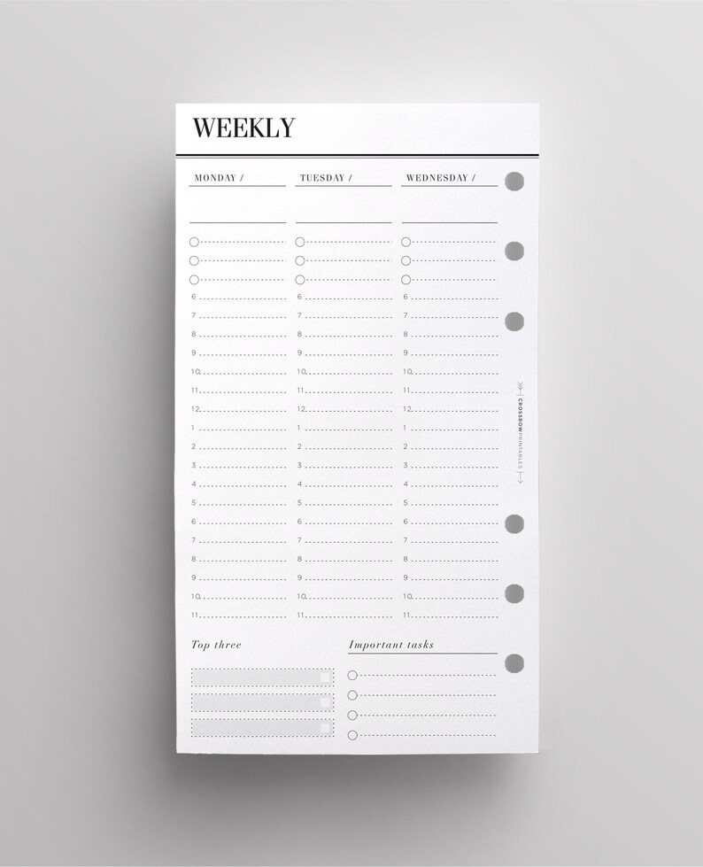 PRINTED WO2P Vertical Edition | Personal Size Weekly Planner Inserts ...