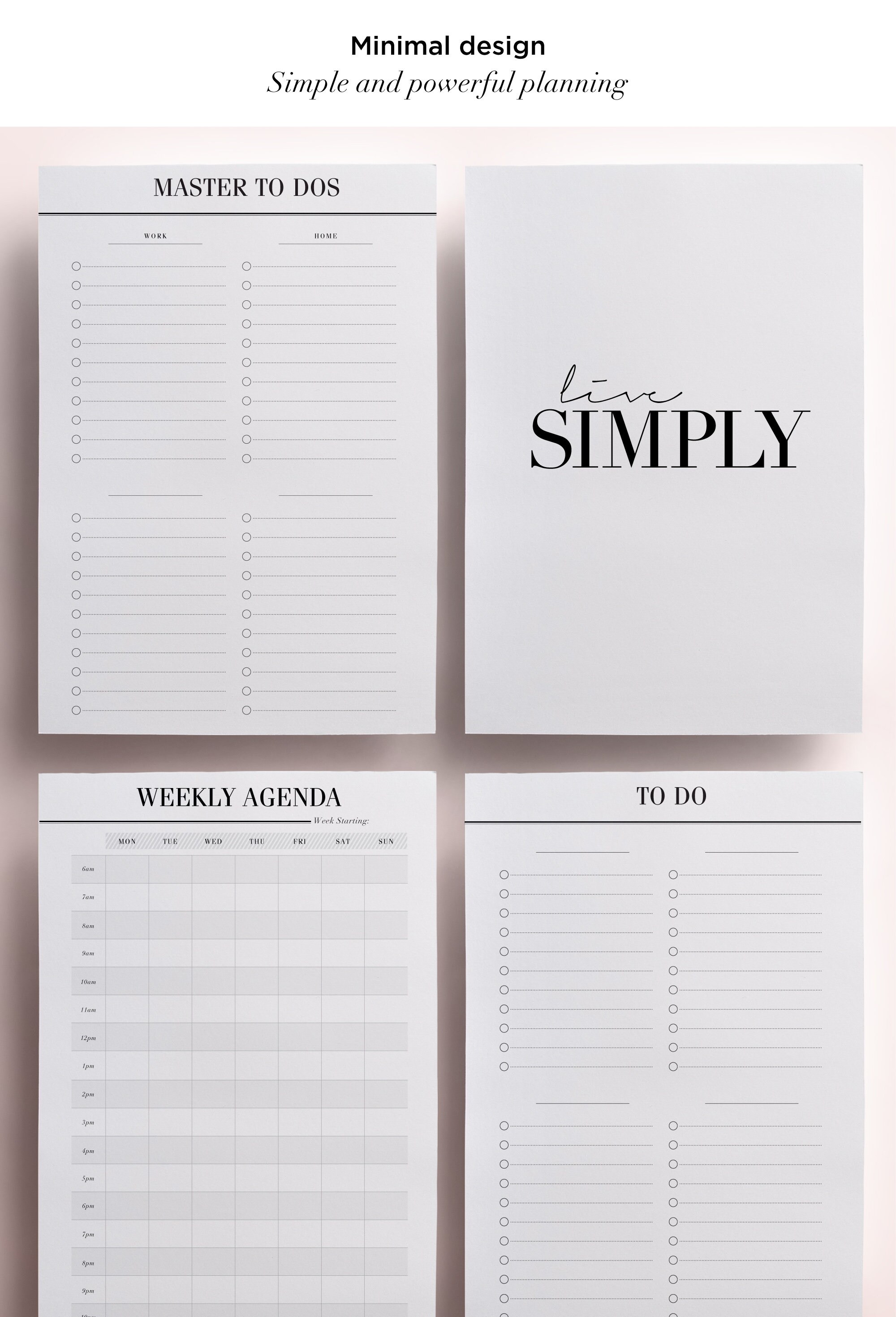 ULTIMATE Daily Planner Bundle Printable Planner Inserts Kit: | Etsy