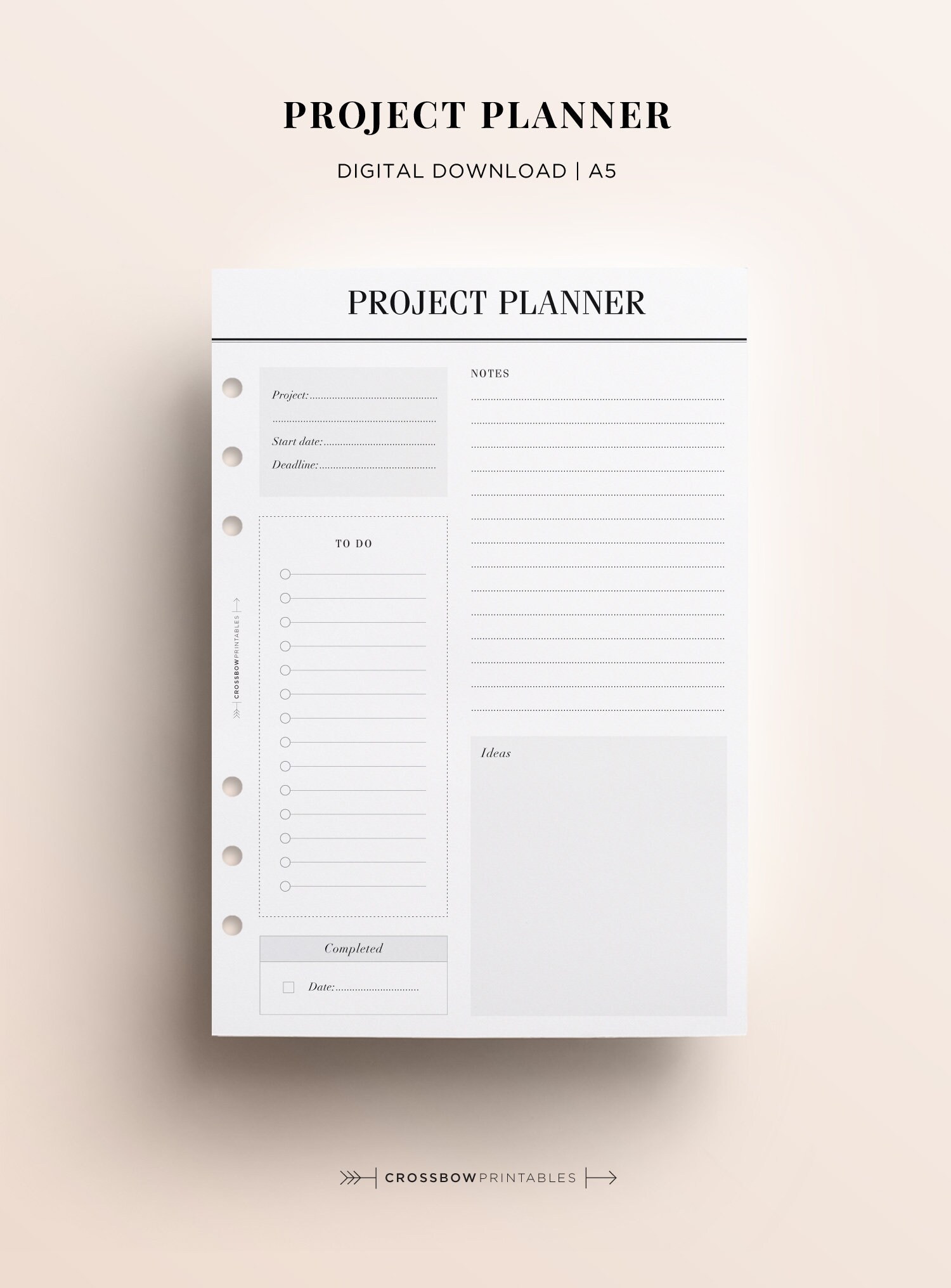 PRINTABLE A5 Printable Project Planner Printable Student | Etsy UK