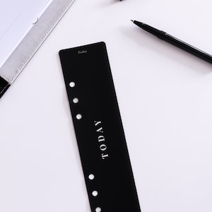 Minimal Planner Page Marker Black Snap in Today Planner Bookmark for A5 ...