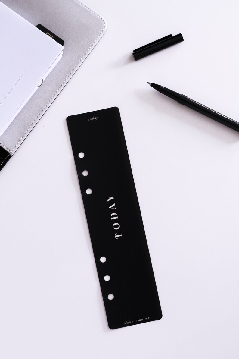 Minimal Planner Page Marker Black Snap in Today Planner - Etsy