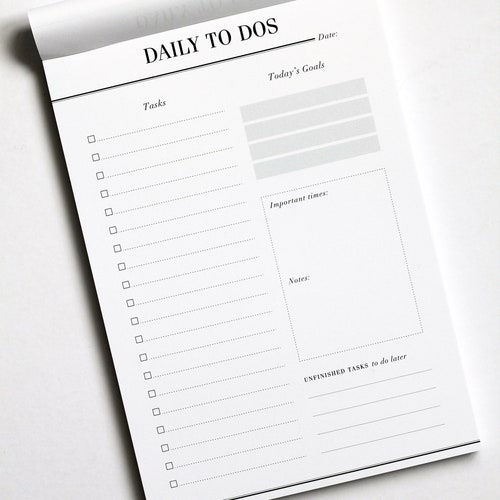 Daily Desk Pad Minimal to Do Notepad Daily Planner Notepad - Etsy UK