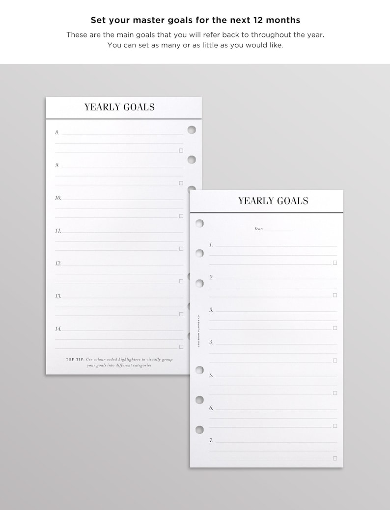 PRINTED 12 Month Goal Planner Bundle | Future Goals, Monthly Goal ...