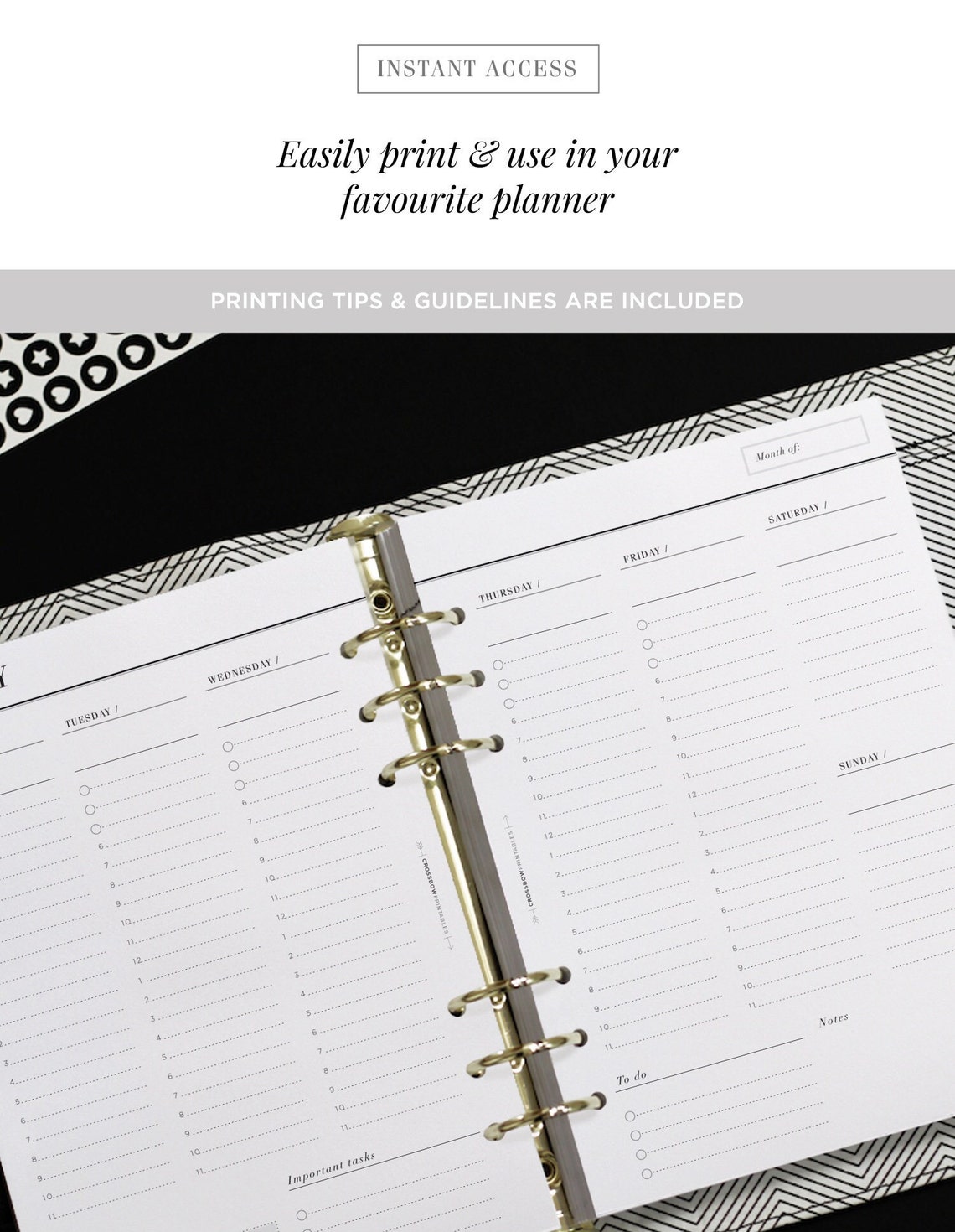 PRINTABLE A5 Weekly Planner Pages A5 Printable Week on Two - Etsy