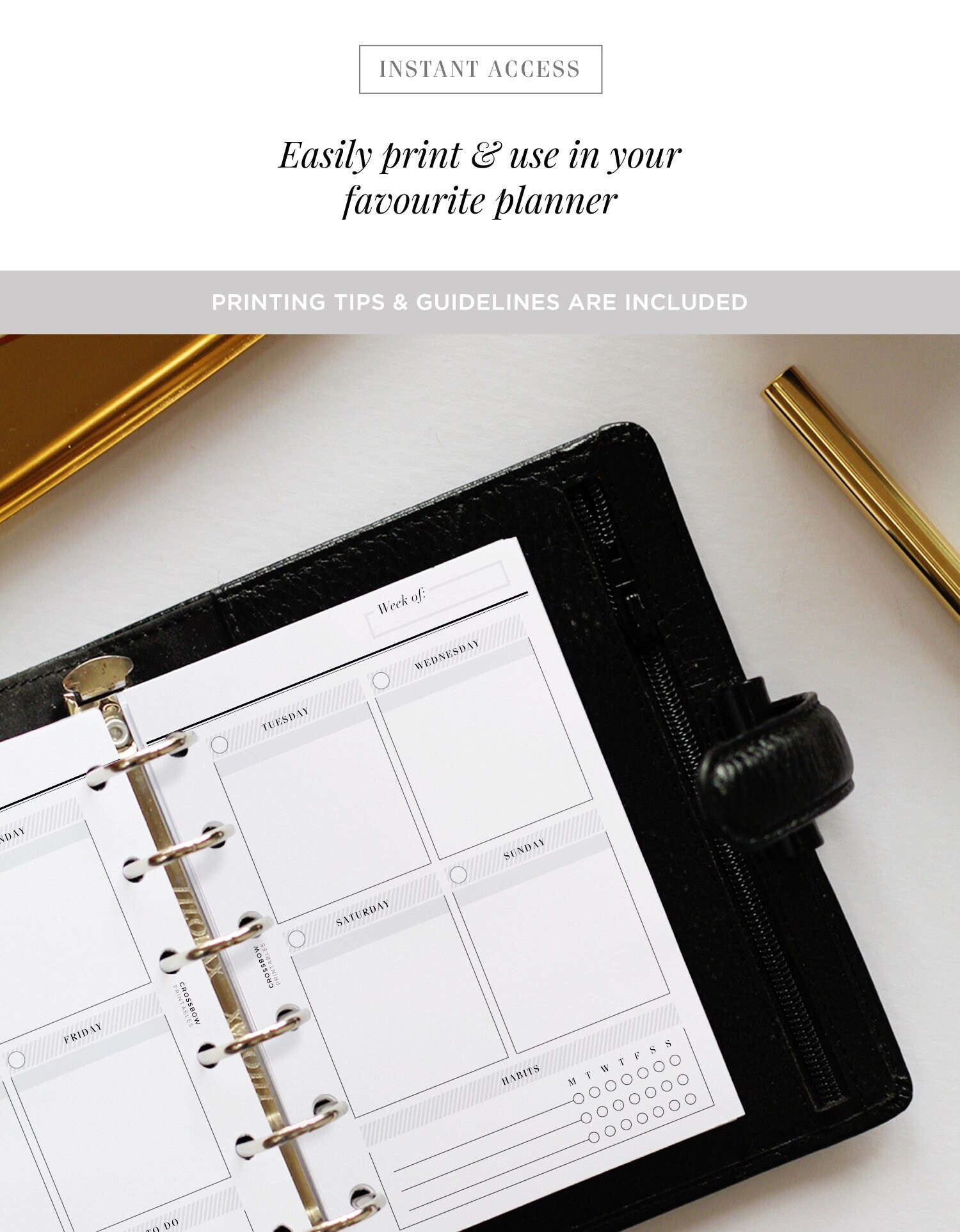 Calendars & Planners Printable Weekly Inserts for Pocket Size Planners ...
