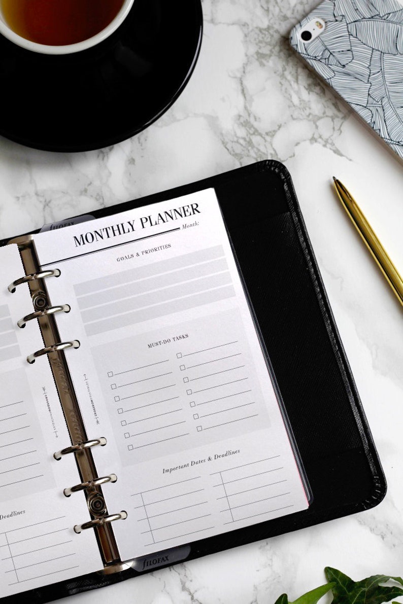 PRINTED Monthly Planner Inserts Personal Planner Refill Etsy PRINTED Monthly Planner Inserts Personal Planner Refill Etsy
