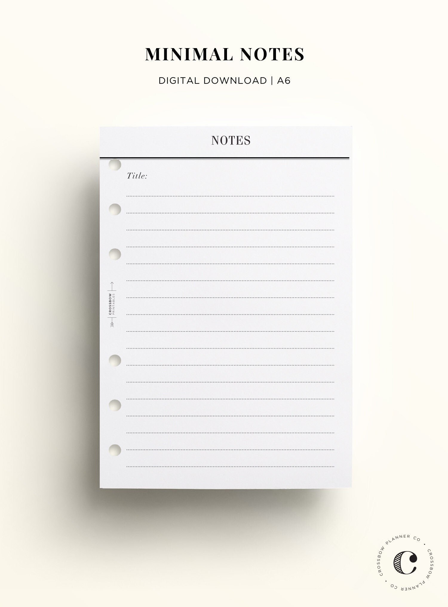 PRINTABLE A6 Notes Planner Refill A6 Planner Printable - Etsy