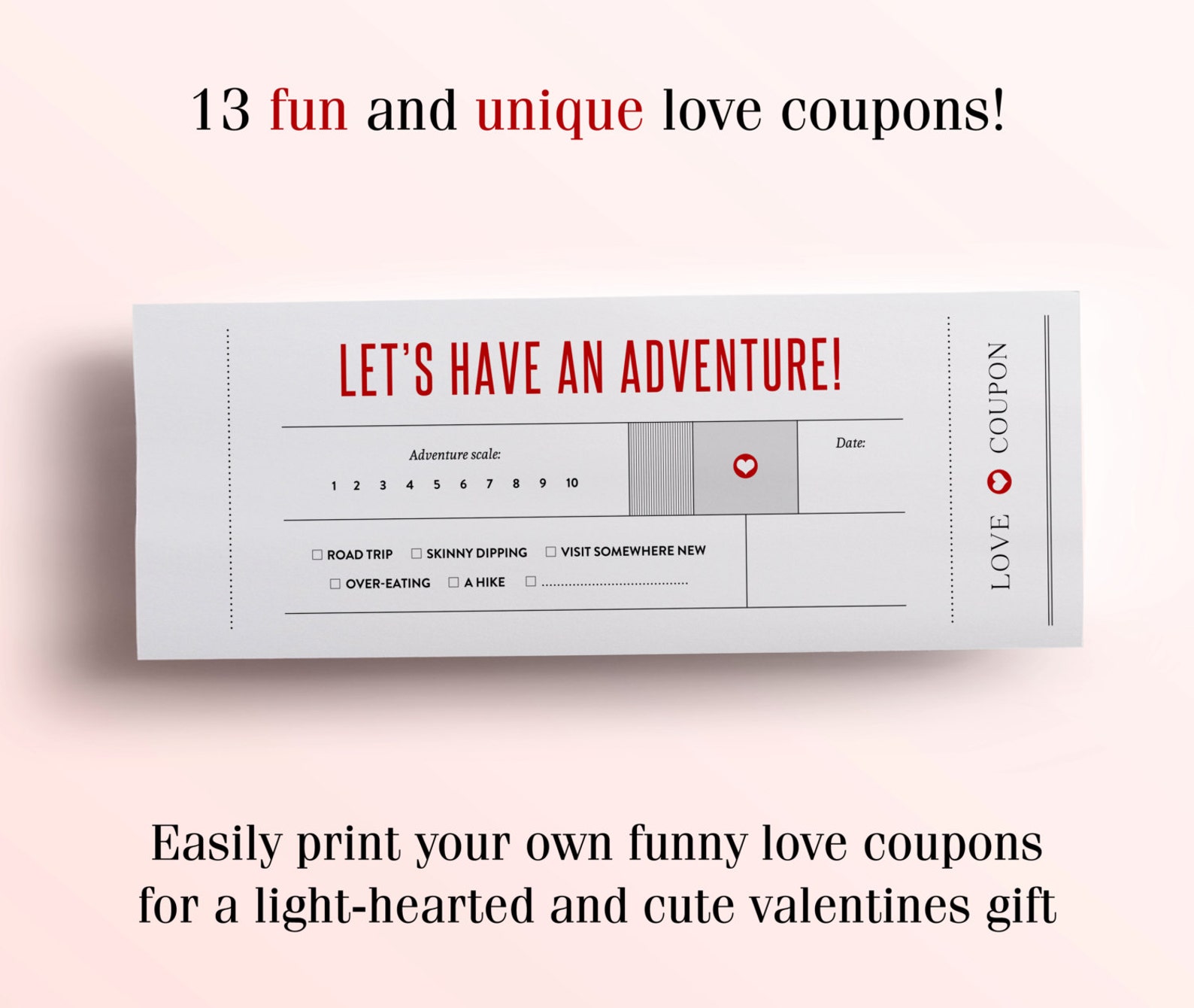 Fun Love Coupon Book - Gift for Her - 12 Funny Printable Coupons for ...