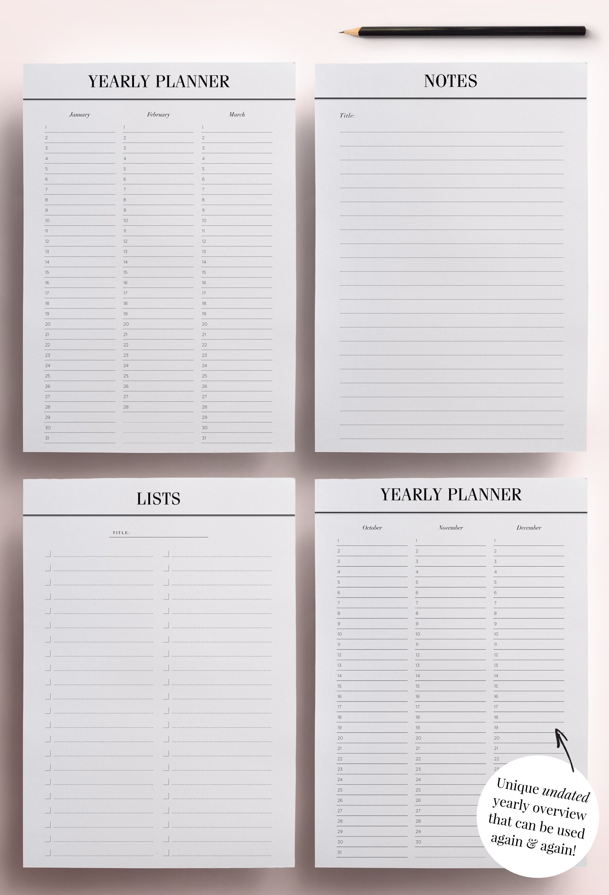 ULTIMATE Daily Planner Bundle Printable Planner Inserts Kit: | Etsy