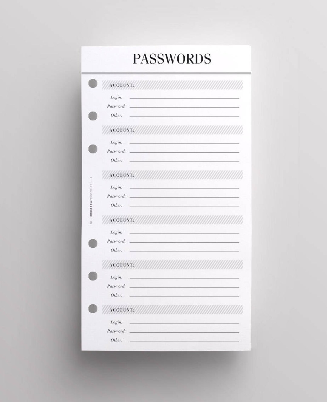 PRINTED Personal Planner Inserts Password Keeper / Log Printed Kikki K ...