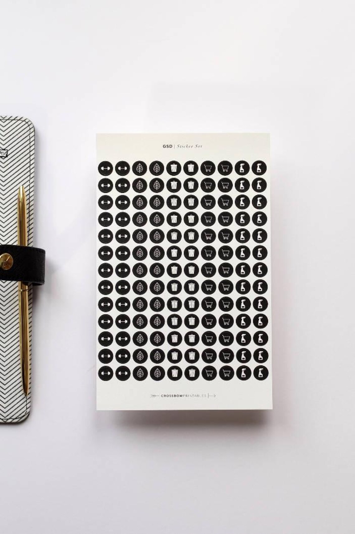 Daily Tasks Mini Icon Stickers - Black Tasks Sticker Set - Weekly Task ...