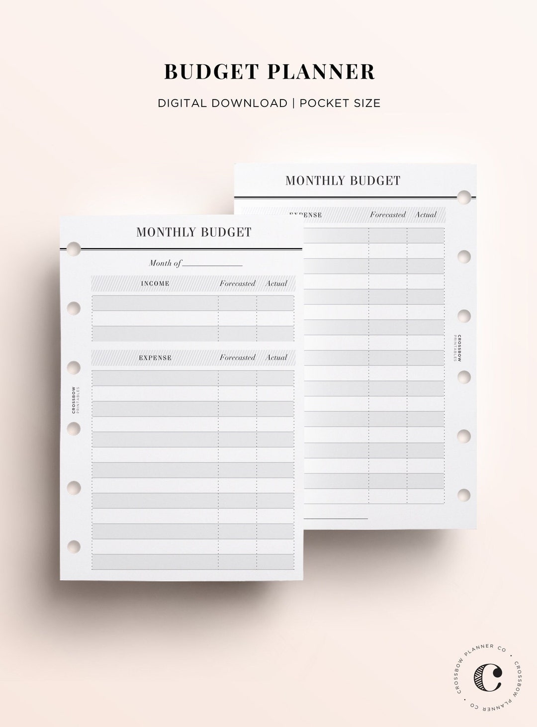 PRINTABLE POCKET Budget Planner Inserts Pocket Size Printable ...