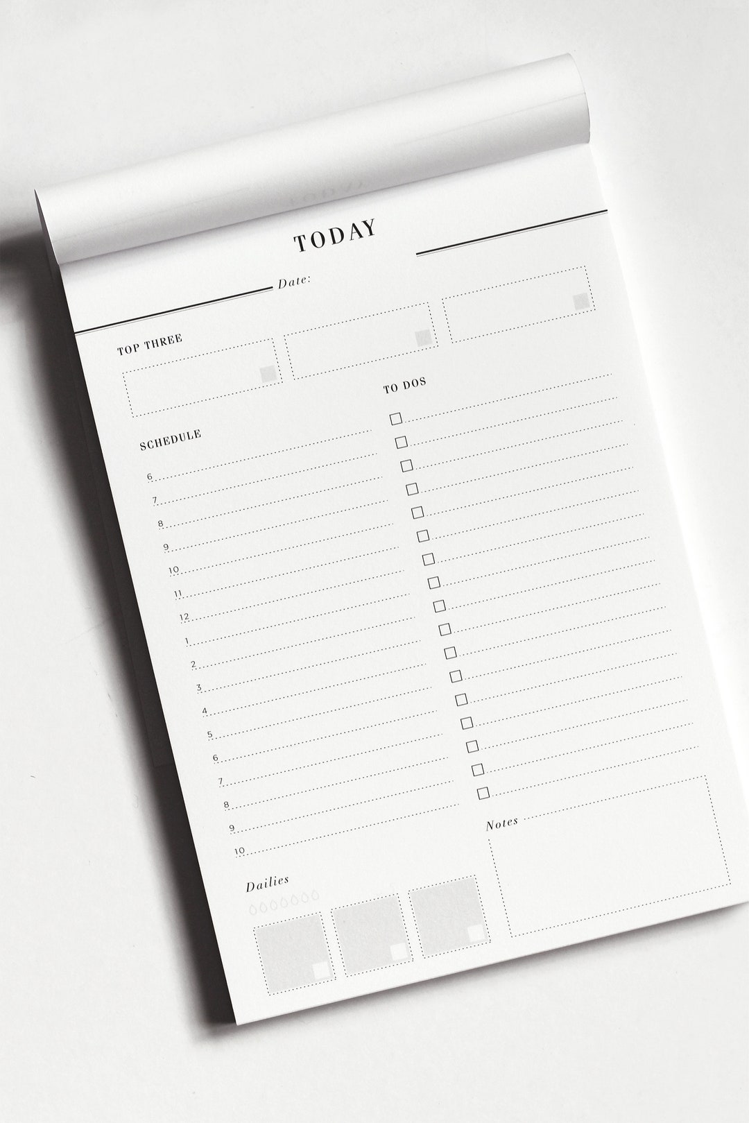 Daily Desk Pad, Minimal to Do Notepad, Daily Planner Notepad, A5 Desk ...