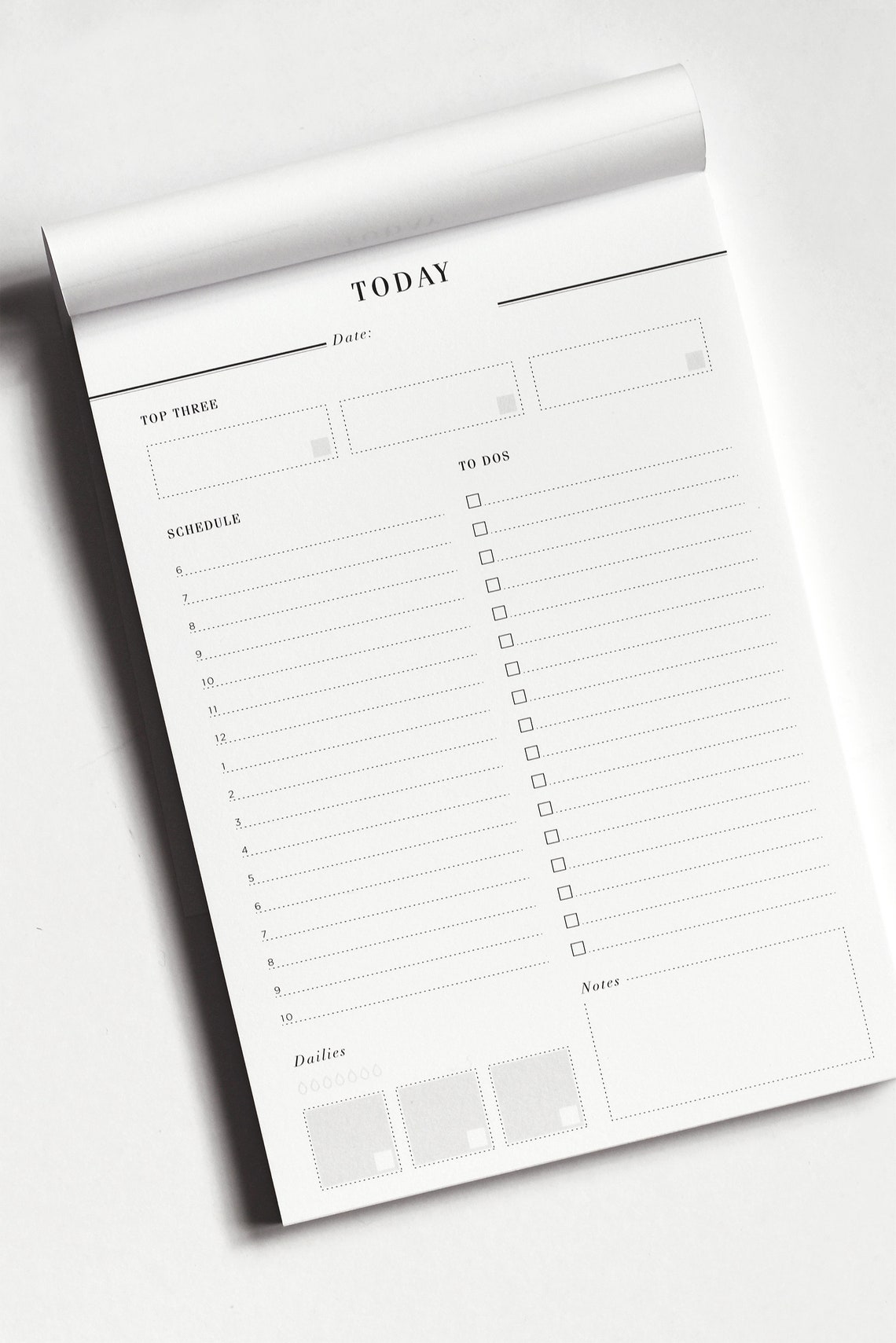 Daily Desk Pad Minimal to Do Notepad Daily Planner Notepad - Etsy