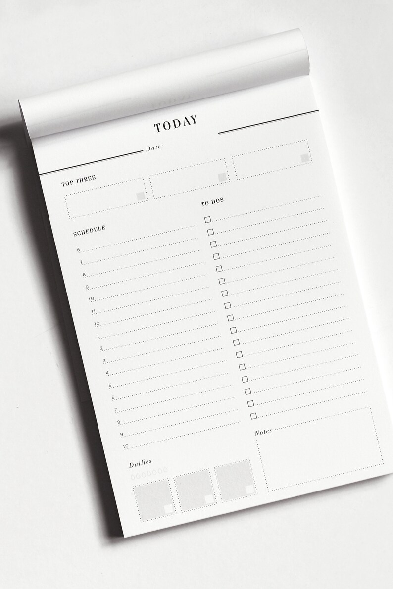 Daily Desk Pad Minimal to Do Notepad Daily Planner Notepad - Etsy UK
