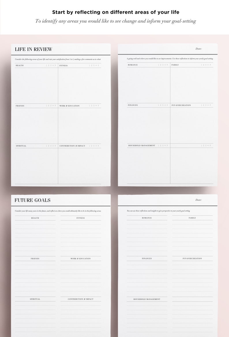 Goal Planner Printable Pages 20-page Printable Goals Journal - Etsy