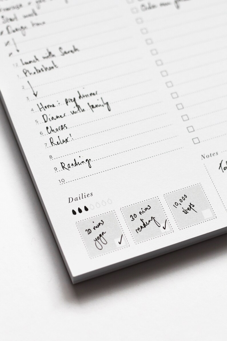 Daily Desk Pad Minimal to Do Notepad Daily Planner Notepad - Etsy UK
