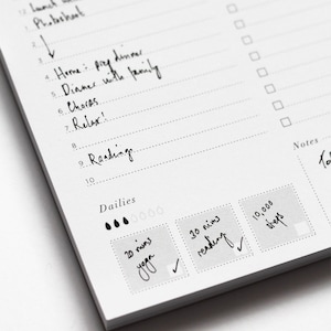 Daily Desk Pad, Minimal to Do Notepad, Daily Planner Notepad, A5 Desk ...