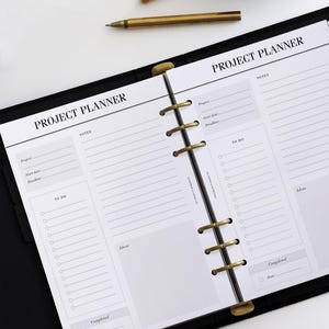 PRINTED Project Planner Pages A5 | Projects to Do List | Work Planner ...