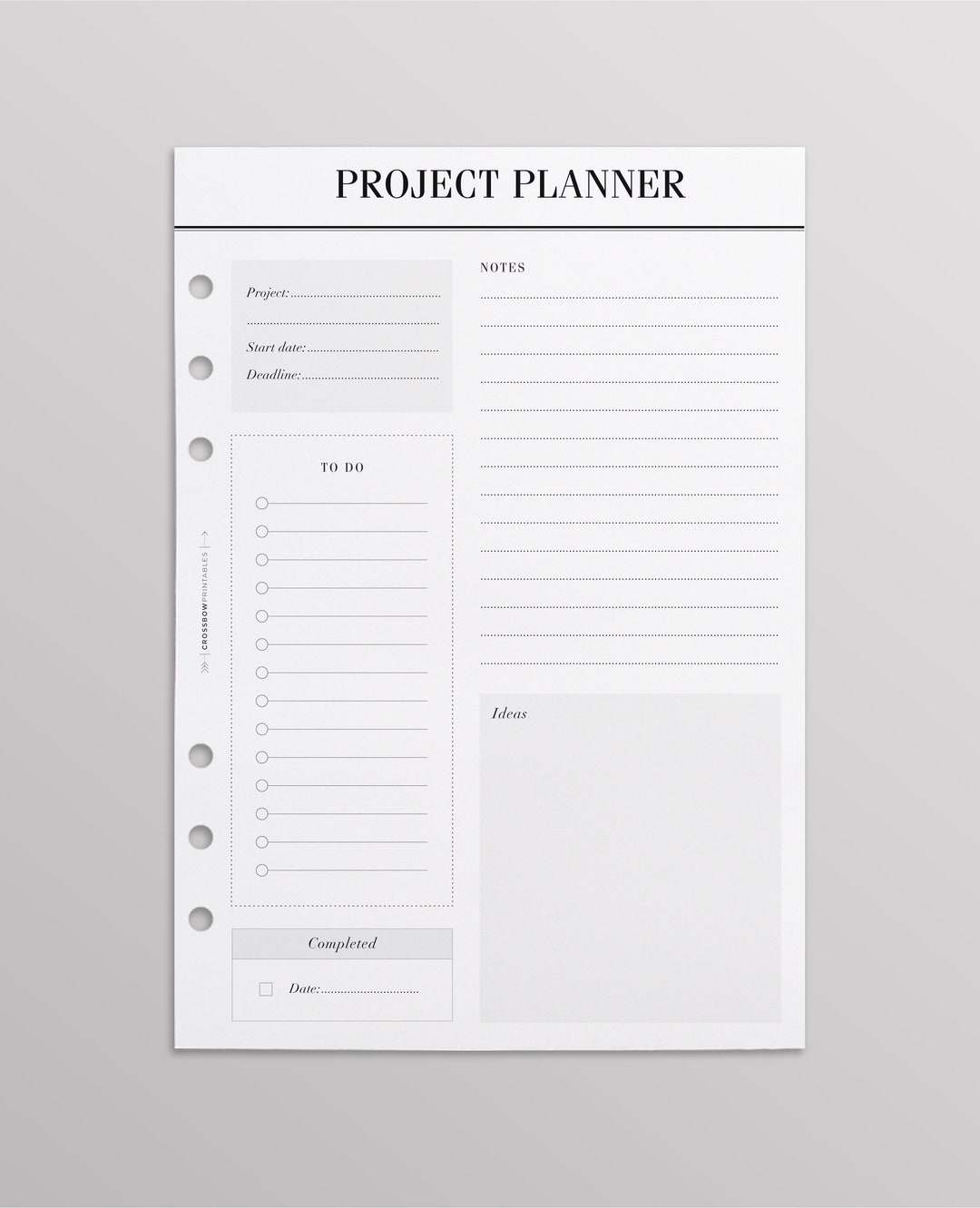 PRINTED Project Planner Pages A5 Projects to Do List Work Planner ...