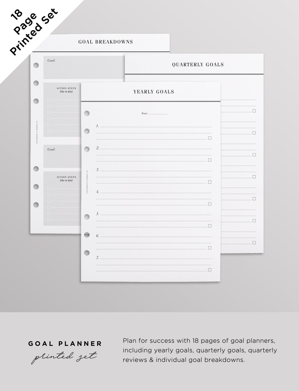 PRINTED Goal Planner Pack A5 Planner Inserts Printed Goal - Etsy