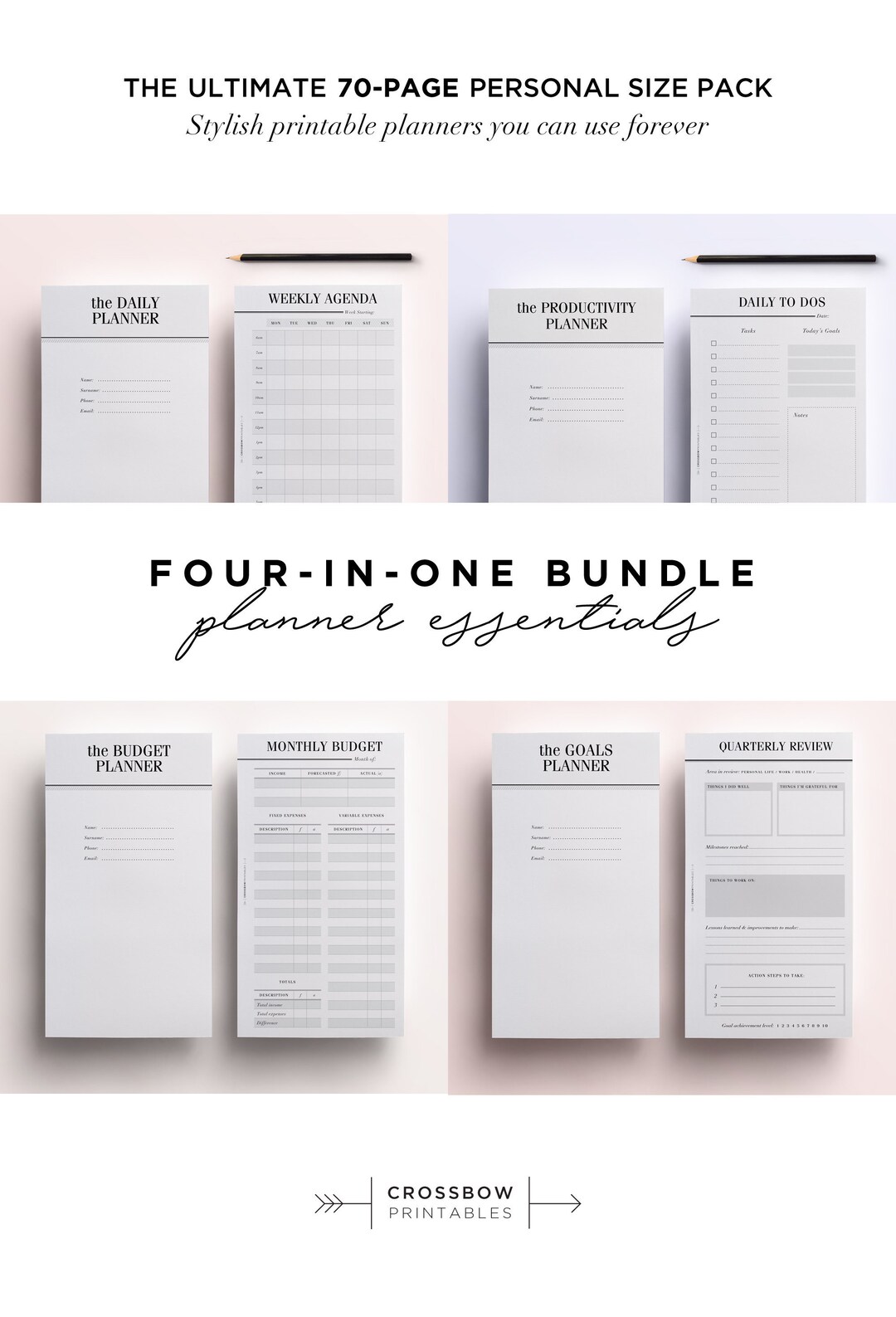 ULTIMATE Personal Planner Inserts Bundle: Planner Starter Kit, to Do ...