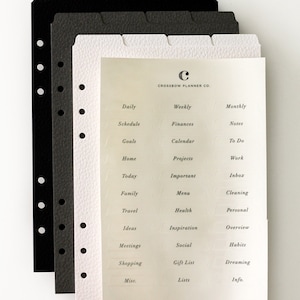 Customisable Top Tab Planner Dividers 4-tab Leather Card | A5 or ...