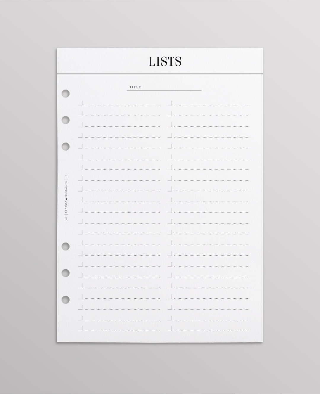 PRINTED A5 Double List Planner Inserts A5 Printed | Minimal Planner ...