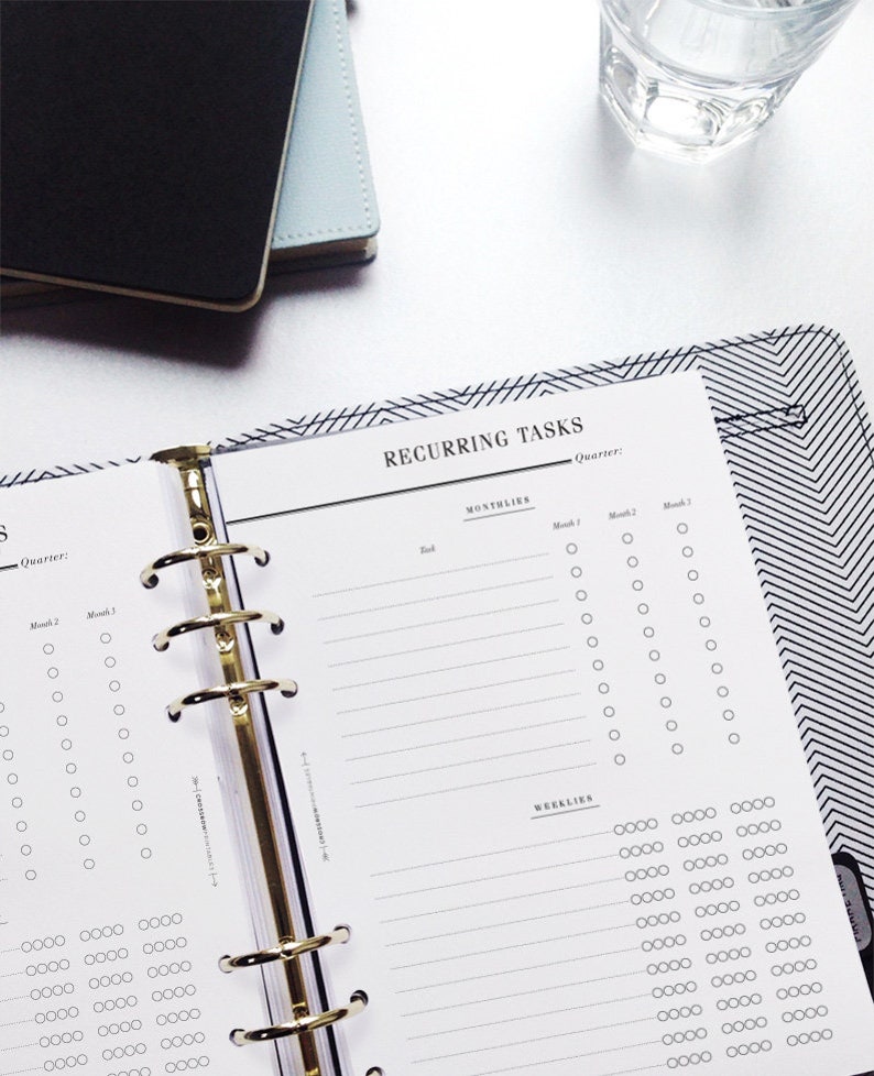 PRINTED Recurring Tasks A5 Size Inserts Monthly Task | Etsy
