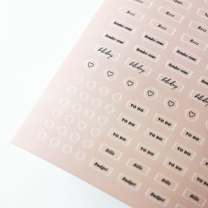 Everyday Typographic Planner Stickers | Clear Minimal Sticker Set ...