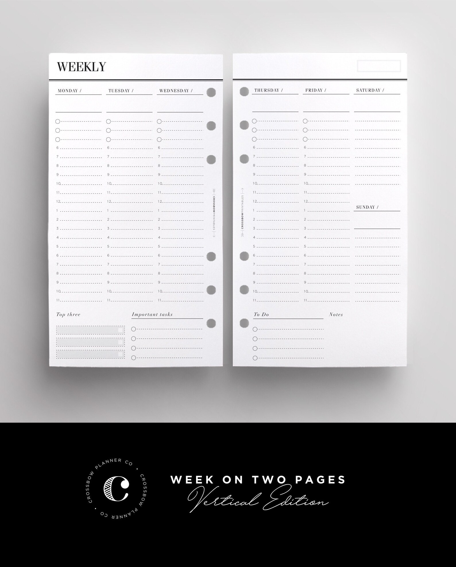 PRINTED WO2P Vertical Edition Personal Size Weekly Planner - Etsy