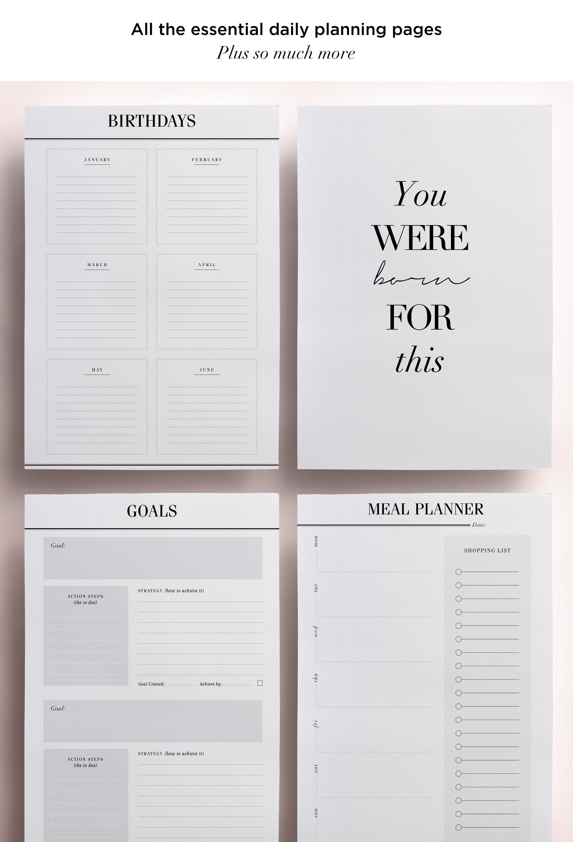 ULTIMATE Daily Planner Bundle Printable Planner Inserts Kit: | Etsy