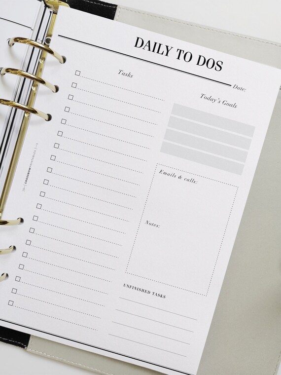 PRINTABLE Personal Wide Daily to Do List Daily Planner | Etsy