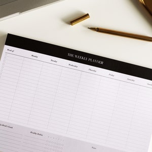 Executive Weekly Desk Pad, Minimal to Do Notepad, Weekly Calendar ...